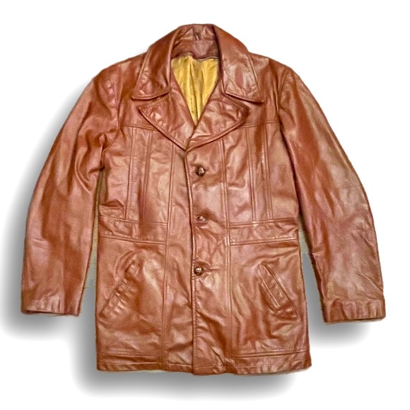 Jackets & Coats | Vintage Late 6s Tan Leather Jacket M | Poshmark